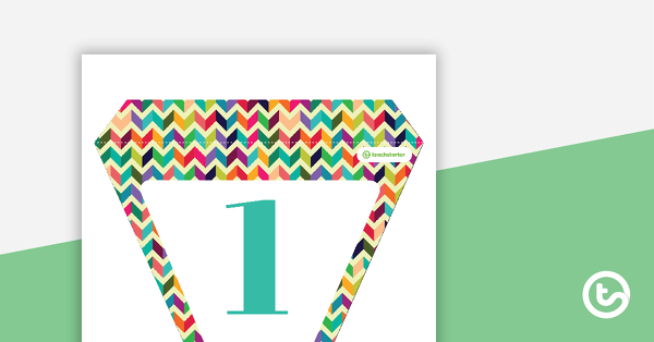 Bright Chevron - Letters and Numbers Bunting | Teach Starter
