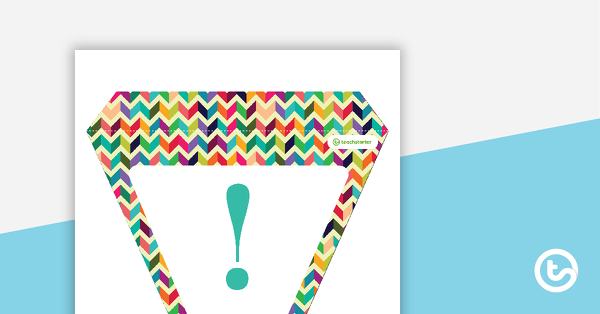 Bright Chevron - Letters and Numbers Bunting | Teach Starter