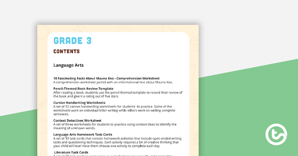 Grade 3 School Closure - Learning From Home Pack | Teach Starter