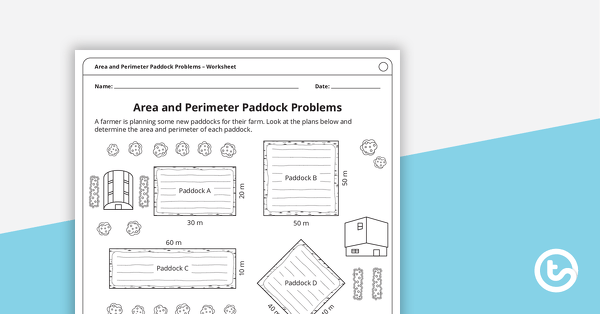 Area and Perimeter Paddock Problems – Worksheets | Teach Starter