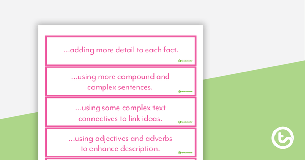 Informative Writing Bump It Up Wall – Year 4 | Teach Starter