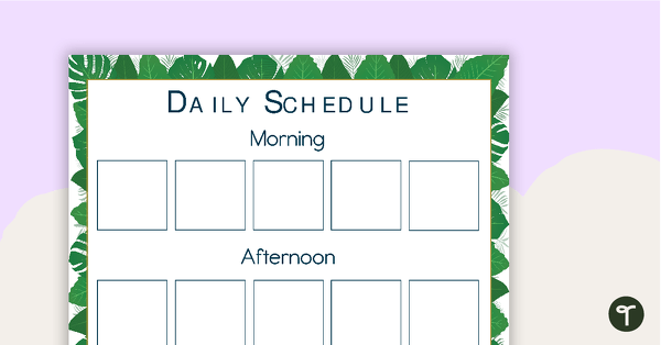Visual Daily Schedule for At-Home Learning | Teach Starter