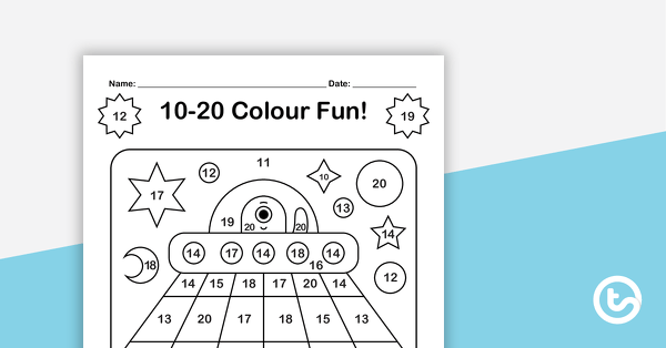 Colour By Number - Numbers 10-20 | Teach Starter