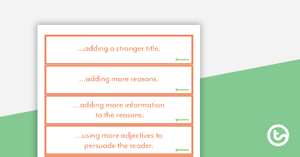 Persuasive Writing Bump It Up Wall – Year 1 | Teach Starter