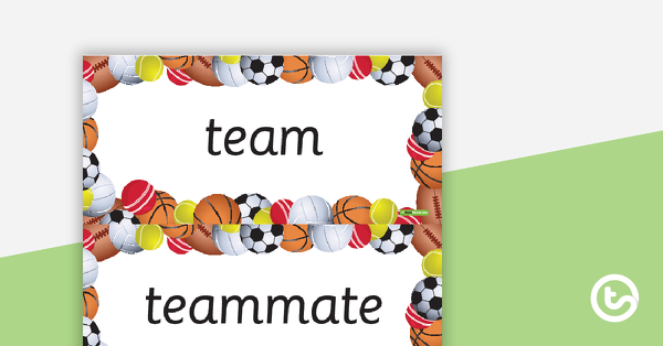 Sport Word Wall Vocabulary - Ball Background | Teach Starter