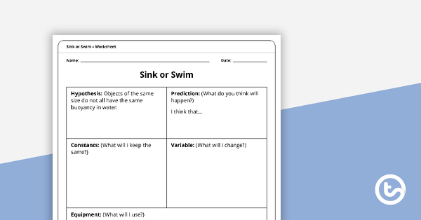 Science Experiment - Sink or Swim | Teach Starter