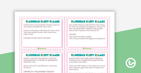 Pandora's Party Palace Math Activity - Middle Years Version | Teach Starter