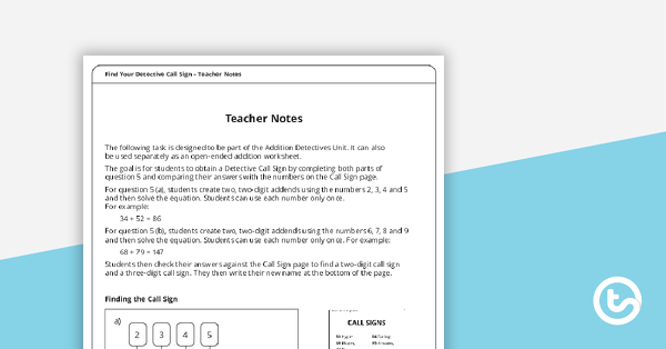 Find Your Detective Call Sign Worksheet | Teach Starter