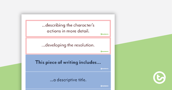 Narrative Writing Bump It Up Wall – Year 3 | Teach Starter