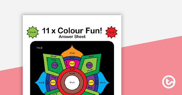 Colour by Number - 11 x Multiplication Facts | Teach Starter