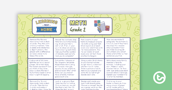 Grade 2 – Week 4 Learning from Home Activity Grids | Teach Starter