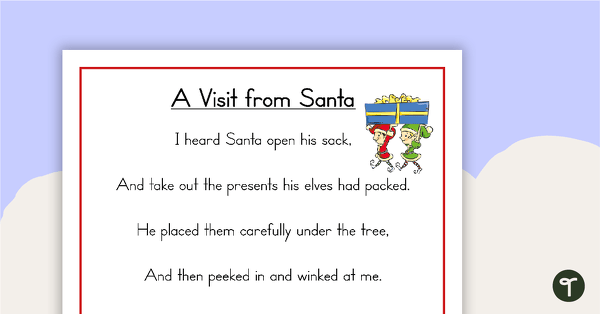 Christmas Poem - A Visit from Santa | Teach Starter