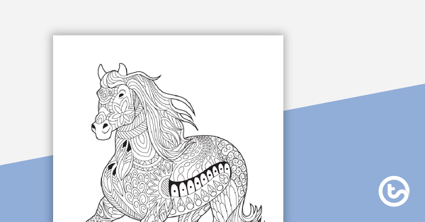 Horse Mindful Colouring In Sheet | Teach Starter