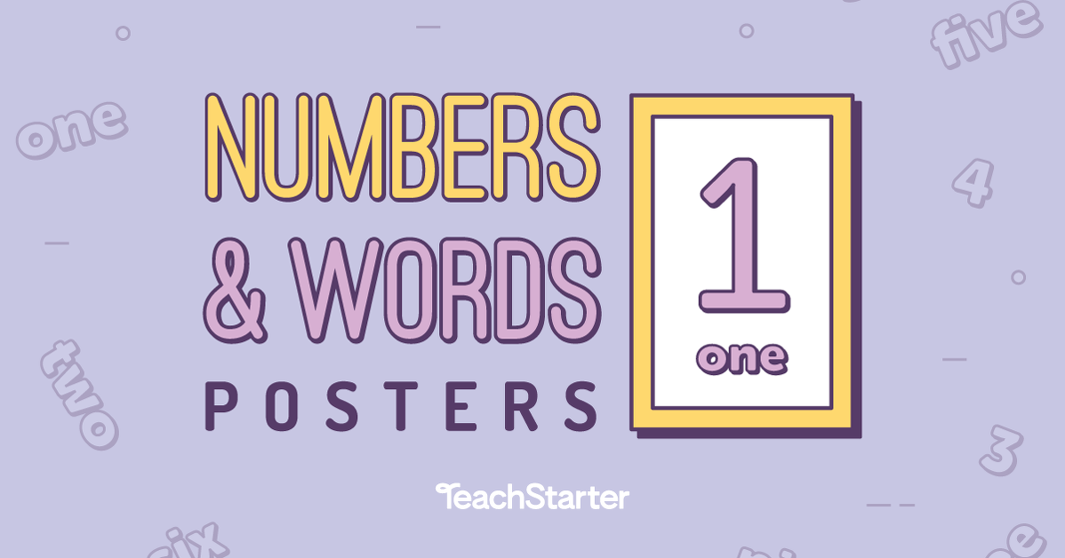 Numbers and Words Posters | Teach Starter