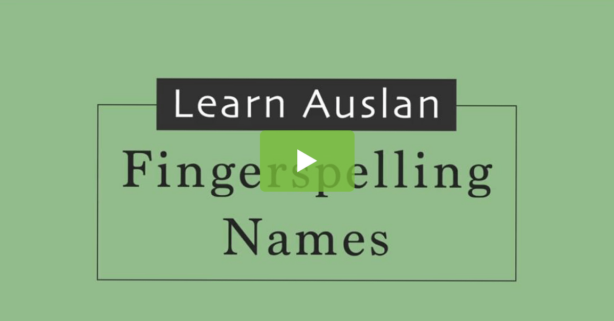 Learn Auslan: Fingerspelling Names | Teach Starter