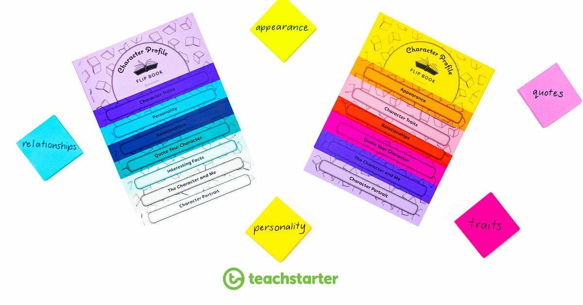 New Literacy Resource | Character Profile Flip Book | Teach Starter
