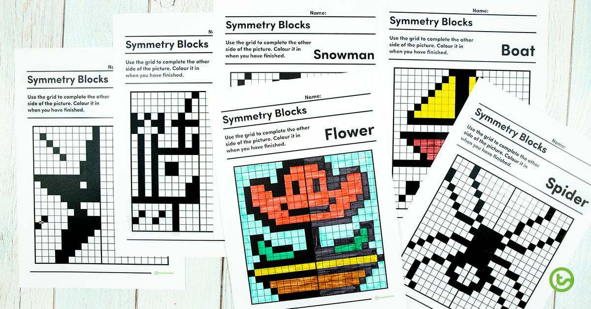 Symmetry for Kids - Grid Drawing Activities (NEW Resource) | Teach Starter