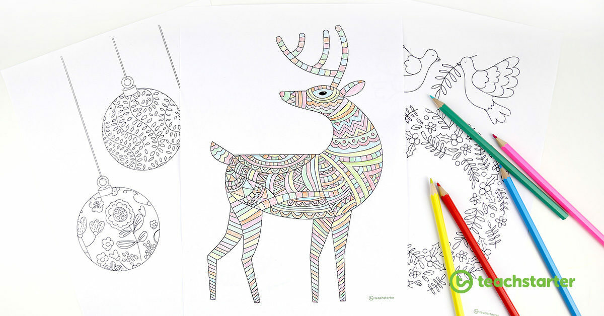 Mindful Christmas Colouring In Sheets for Young and Old | Teach Starter