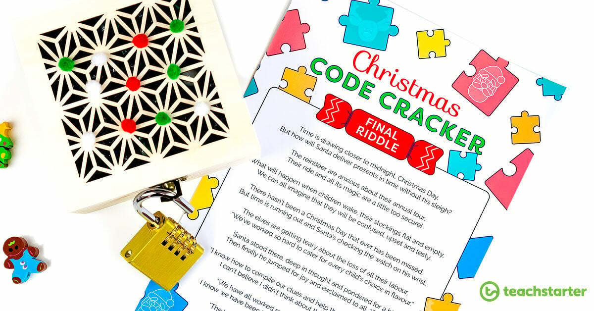 End of Year Activities | Christmas Code Cracker Puzzle Fun | Teach Starter