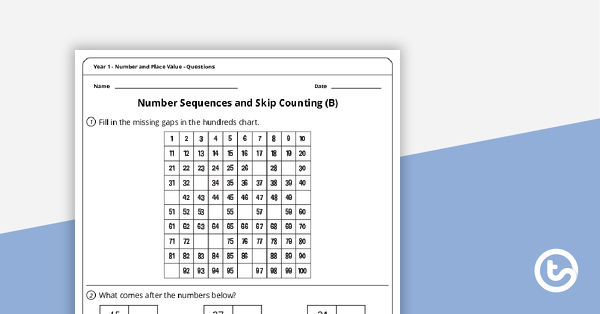 Number and Place Value Worksheets - Year 1 | Teach Starter
