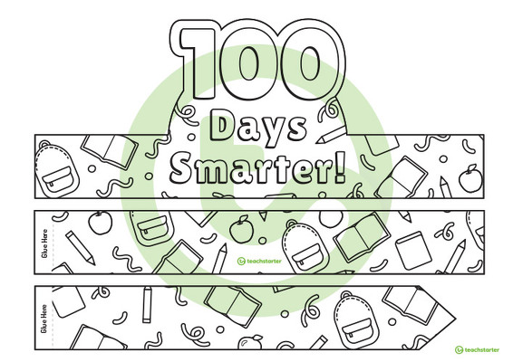 100 Days Smarter Hat Template Teach Starter