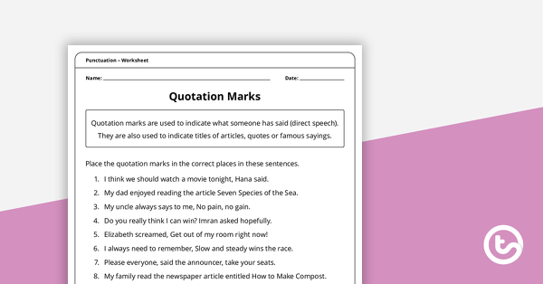 Punctuation Worksheet Pack – Upper Primary | Teach Starter