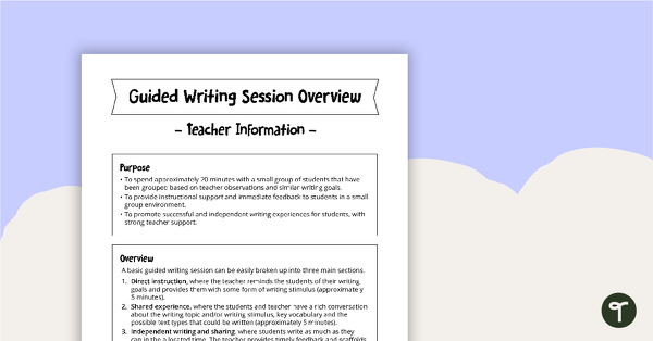 Guided Writing Teach Starter