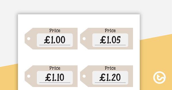 Price Tags | Teach Starter