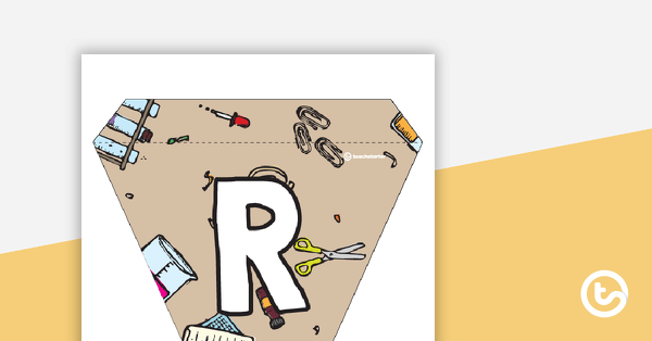 Brown Science Themed - Letters and Numbers Pennant Banner | Teach Starter