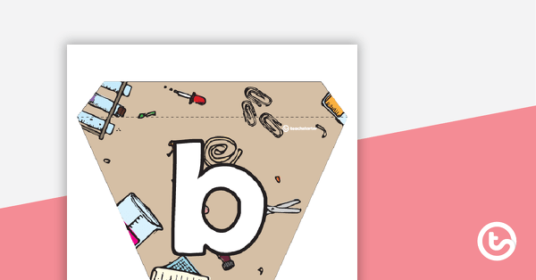 Brown Science Themed - Letters and Numbers Pennant Banner | Teach Starter
