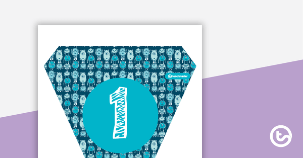 Monster Pattern - Letters and Numbers Pennant Banner | Teach Starter