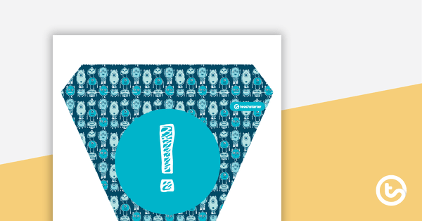 Monster Pattern - Letters and Numbers Pennant Banner | Teach Starter